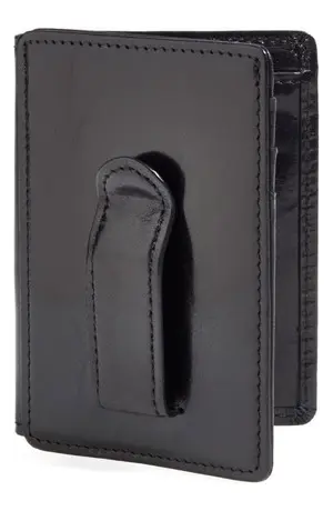 Bosca Old Leather Front Pocket Id Wallet - Black