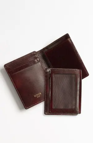 Bosca Old Leather Front Pocket Id Wallet - Dark Brown