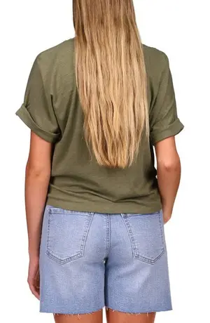 Sanctuary Tie Detailed T-shirt - Trail Gree