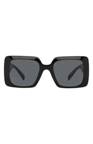 Versace 54mm Rectangle Sunglasses - Black/dark Grey