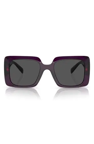 Versace Versace 54mm Rectangle Sunglasses Dark Grey