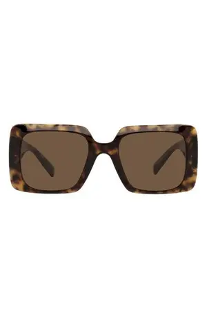 Versace 54mm Rectangle Sunglasses - Havana/dark Brown