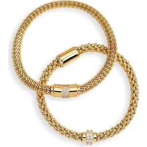 Nordstrom Set Of 2 Mesh Stretch Bracelets - Clear- Gold