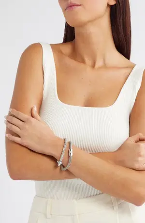 Nordstrom Set Of 2 Mesh Stretch Bracelets - Clear- Silver
