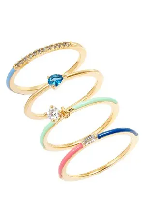 Nordstrom Set Of Four Nordstrom Rings Blue Multi- Gold