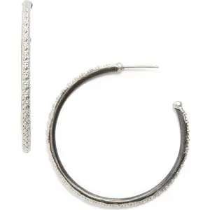 Armenta Old World Midnight Hoop Earrings - Silver