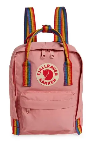 Fjallraven Mini Kånken 13-inch Laptop Backpack - Pink-rainbow Pattern