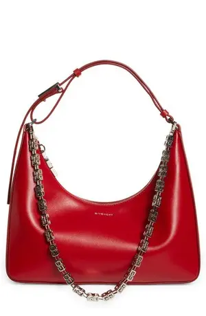 Givenchy Small Moon Cut Out Leather Hobo Bag