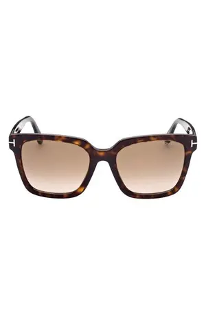 TOM FORD Selby Square Sunglasses - Havana Brown