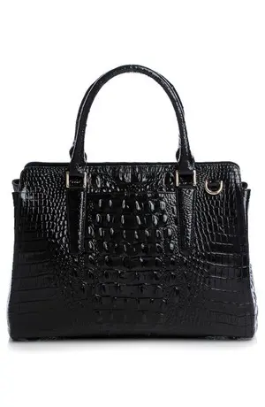 Brahmin Finley Small Croc Embossed Satchel