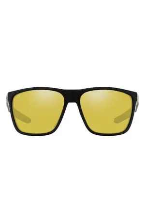 COSTA DEL MAR Costa Del Mar 62mm Square Sunglasses Black Gold