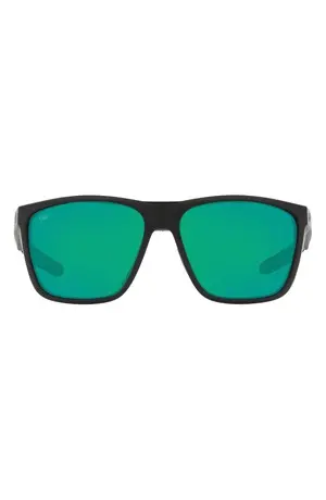 COSTA DEL MAR Costa Del Mar 62mm Square Sunglasses Black Green