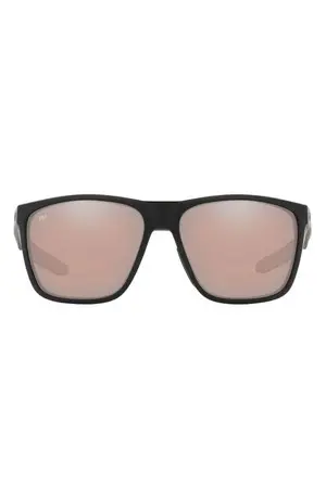 COSTA DEL MAR 62mm Square Sunglasses - Black Silver