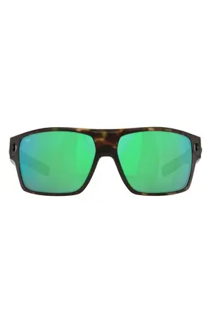COSTA DEL MAR Costa Del Mar 62mm Square Sunglasses Green