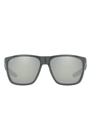 COSTA DEL MAR Costa Del Mar 62mm Square Sunglasses Grey Silver Mirror