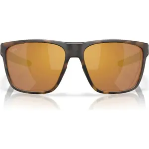 COSTA DEL MAR Costa Del Mar 62mm Square Sunglasses Matte Tortoise/ Gold 580g