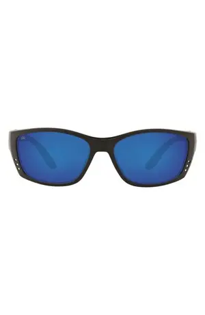 COSTA DEL MAR Costa Del Mar 64mm Oversized Polarized Rectangle Sunglasses Blue Black