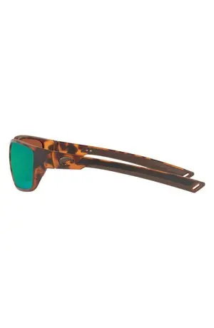 COSTA DEL MAR 64mm Oversized Polarized Rectangle Sunglasses - Dk Tort