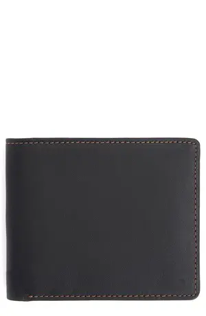 ROYCE NEW YORK Rfid Leather Trifold Wallet Black/ Tan