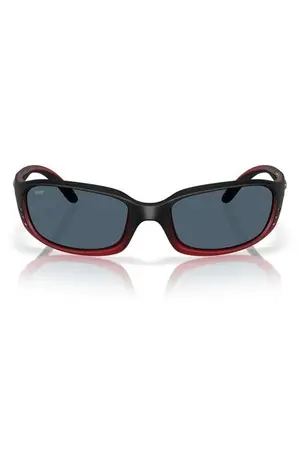 COSTA DEL MAR Costa Del Mar 59mm Wraparound Sunglasses Red Sky/ Gray 580p
