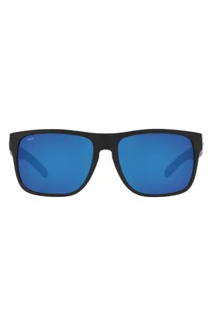 COSTA DEL MAR 59mm Polarized Square Sunglasses Black Blue