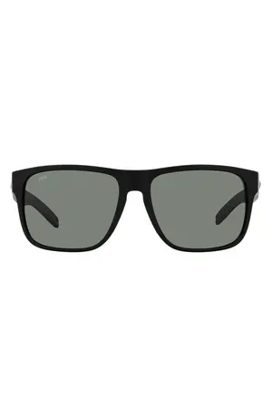 COSTA DEL MAR 59mm Polarized Square Sunglasses Black Grey
