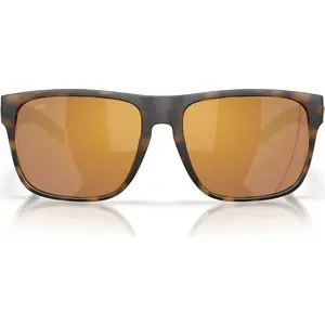 COSTA DEL MAR 59mm Polarized Square Sunglasses - Matte Tortoise/gold