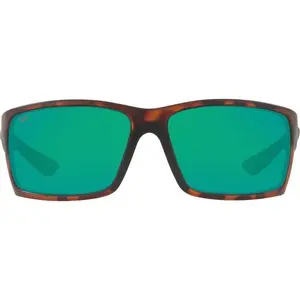 COSTA DEL MAR 64mm Rectangular Sunglasses - Tort Green