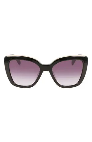 Longchamp Longchamp Roseau 53mm Gradient Cat Eye Sunglasses Black