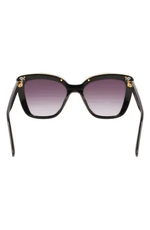 Longchamp Roseau 53mm Gradient Cat Eye Sunglasses - Black