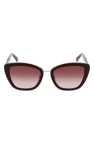 Longchamp Longchamp Roseau 53mm Gradient Cat Eye Sunglasses Burgundy/brown