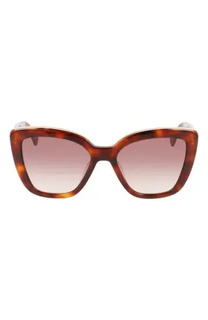 Longchamp Longchamp Roseau 53mm Gradient Cat Eye Sunglasses Havana