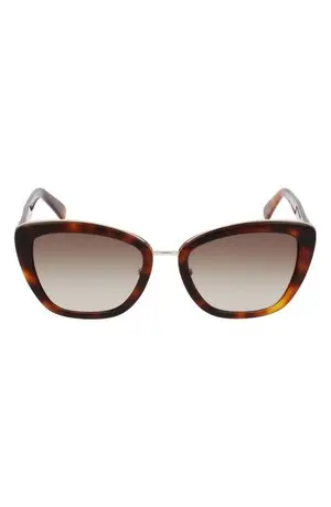 Longchamp Longchamp Roseau 53mm Gradient Cat Eye Sunglasses Havana/brown