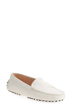 TOD'S Gommini Driving Loafer - Ivory Leather