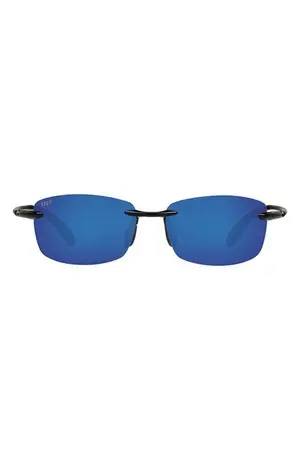 COSTA DEL MAR 60mm Polarized Rimless Sunglasses - Black
