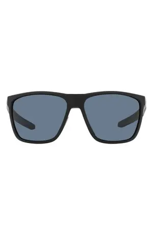 COSTA DEL MAR 62mm Polarized Square Sunglasses - Black Grey