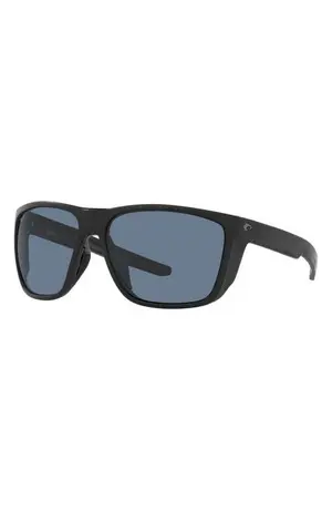 COSTA DEL MAR 62mm Polarized Square Sunglasses - Black Grey