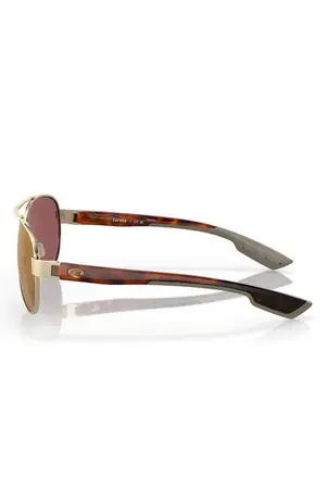 COSTA DEL MAR 57mm Aviator Sunglasses - Brushed Gold/ Gold Mirror 580g