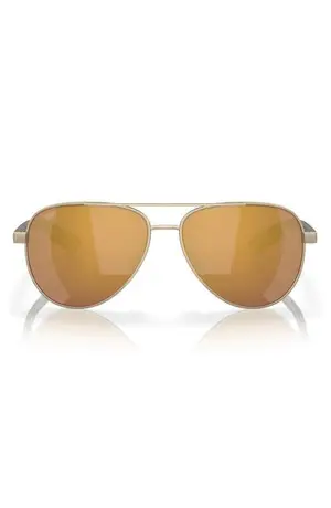 COSTA DEL MAR 57mm Aviator Sunglasses - Gold Mirror