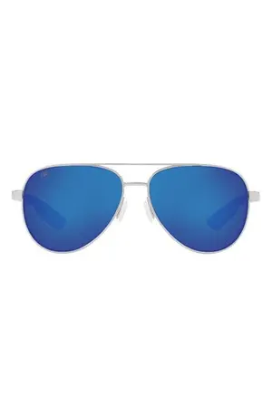 COSTA DEL MAR 57mm Aviator Sunglasses Grey