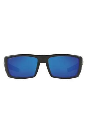 COSTA DEL MAR Costa Del Mar 59mm Polarized Rectangle Sunglasses Black Flow
