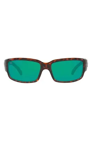 COSTA DEL MAR Costa Del Mar 59mm Polarized Rectangle Sunglasses Light Tort
