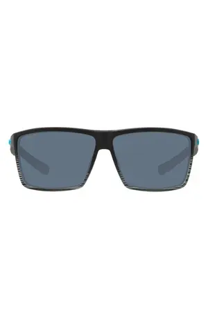 COSTA DEL MAR Costa Del Mar 63mm Polarized Oversized Rectangle Sunglasses Lite Grey