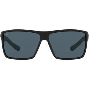 COSTA DEL MAR 63mm Polarized Oversized Rectangle Sunglasses - Matte Black 2