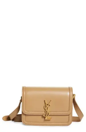 Saint Laurent Small Solferino Leather Shoulder Bag Natural Tan
