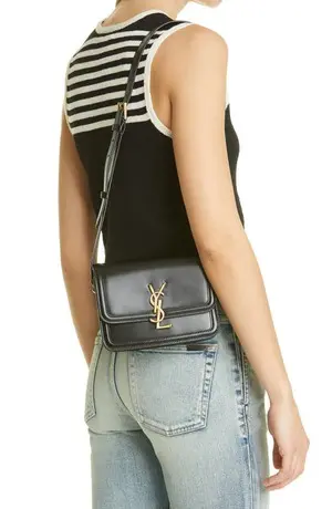 Saint Laurent Small Solferino Leather Shoulder Bag - Nero