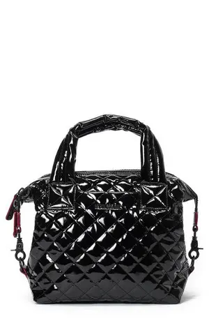 Mz Wallace Small Sutton Deluxe Tote - Black Lacquer