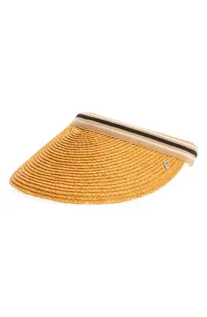 Helen Kaminski Helen Kaminski Bianca Raffia Visor Daffodil/ Black Stripe