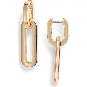 Jenny Bird Teenie Detachable Link Drop Huggie Hoop Earrings - High Polish Gold