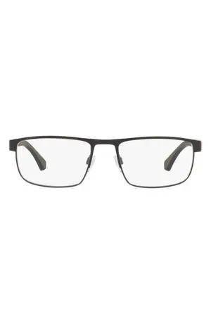 Emporio Armani Rectangular Optical Glasses - Matte Black